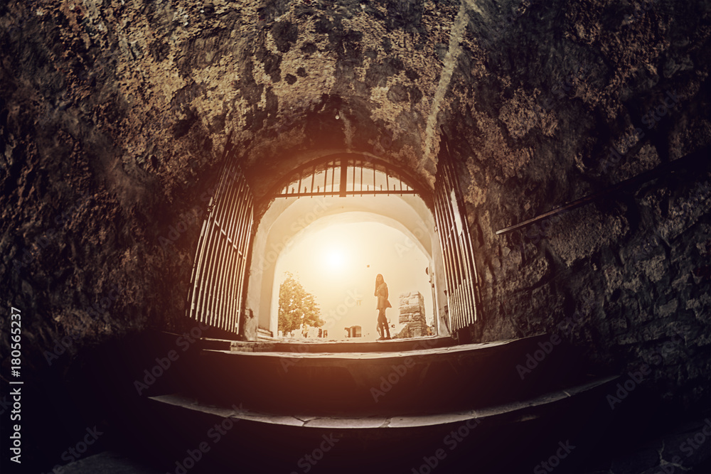 Gate in the ancient fortress. The fortress in Palanok Castle - one of ...