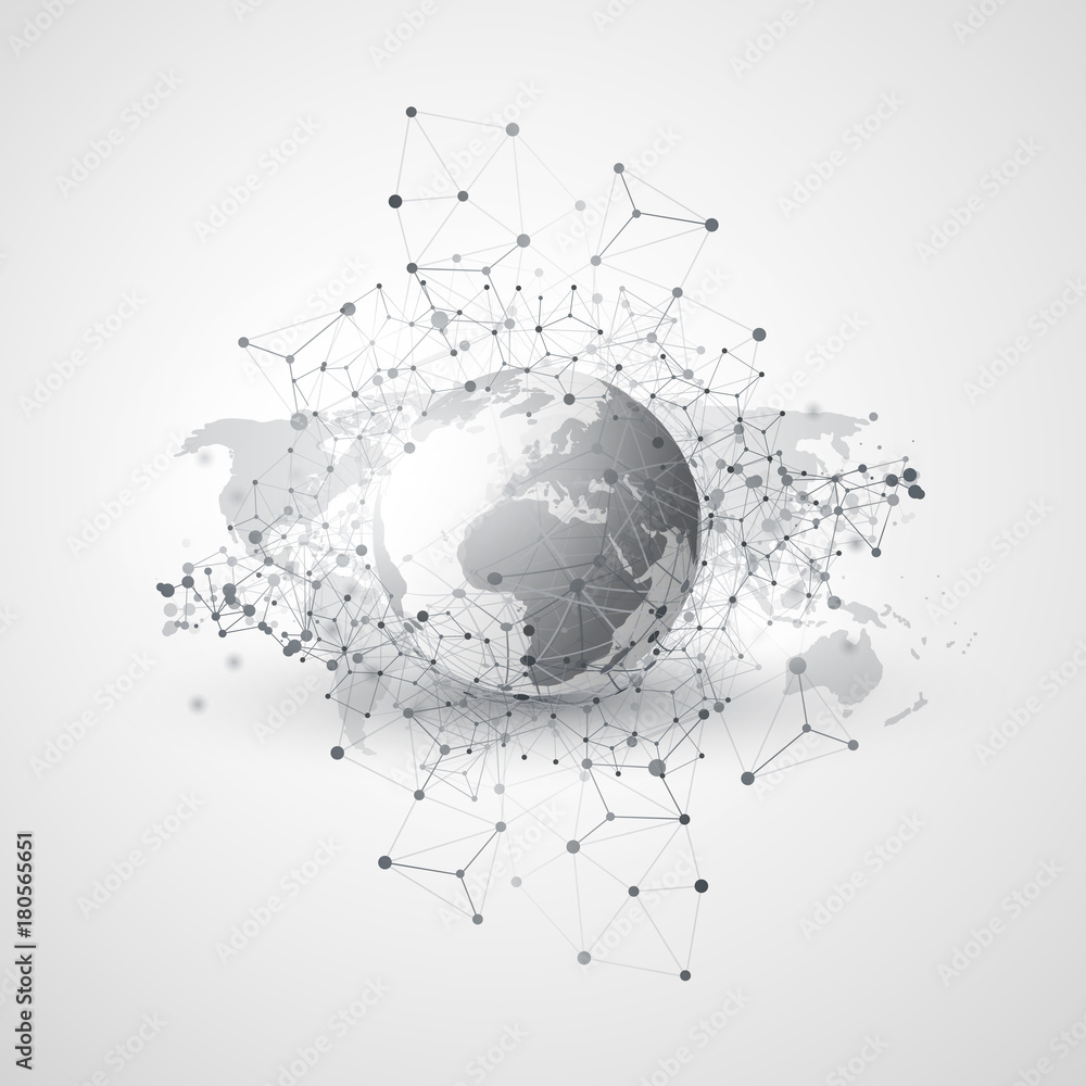 Cloud Computing and Networks Concept with World Map - Global Digital ...