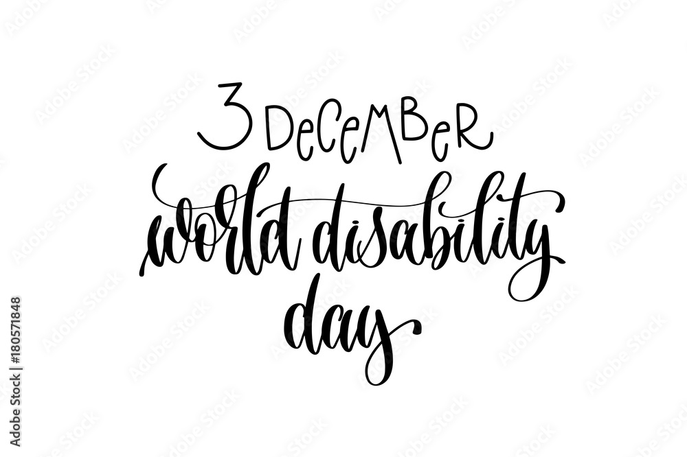 world disability day hand lettering congratulation inscription Stock ...