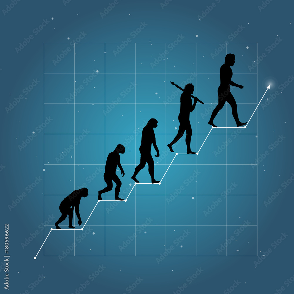 Poster Business growth chart with human evolution – Wall Art | UkPosters