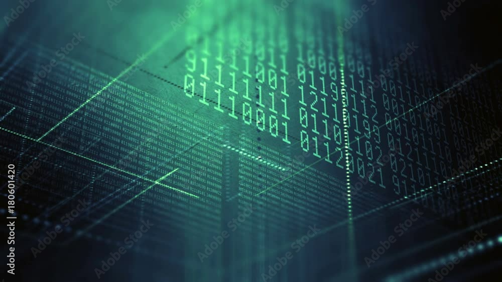 Big data and information flowing through cyberspace. 4K UHD technology ...