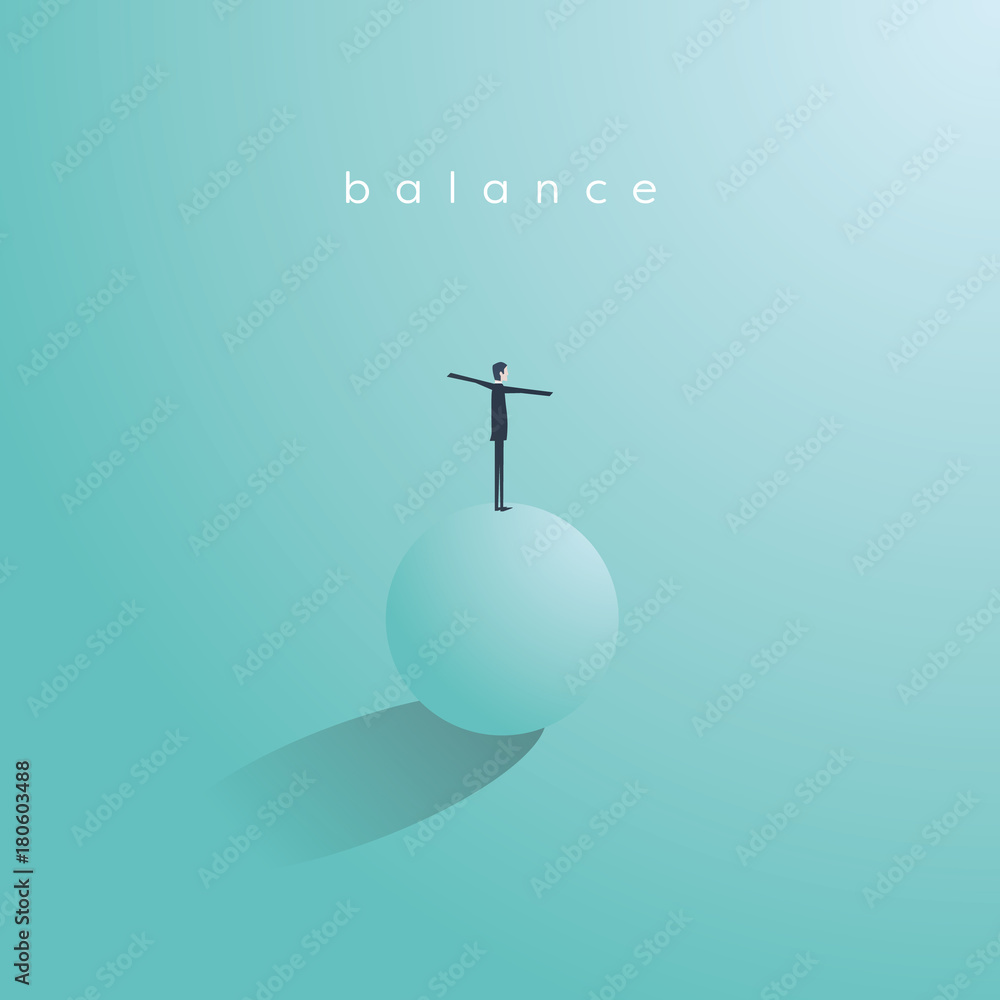 Balance concept in business vector. Symbol of work life balance ...