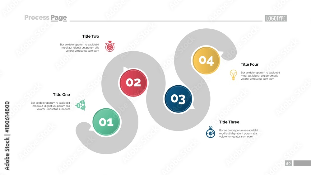 Four Point Plan Slide Template Stock Vector | Adobe Stock