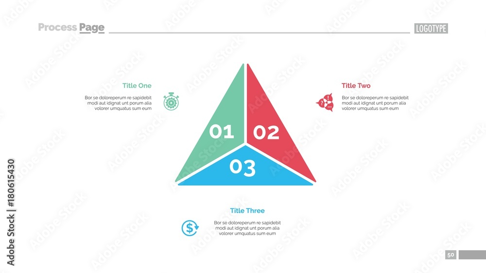 Triangle Diagram Slide Template Stock Vector | Adobe Stock