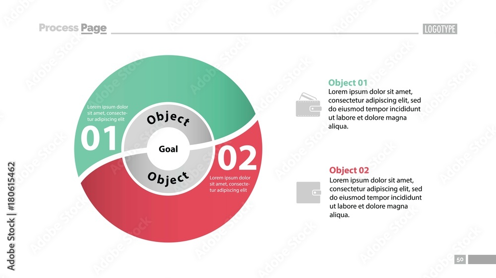 Two Circle Options Slide Template Stock Vector | Adobe Stock