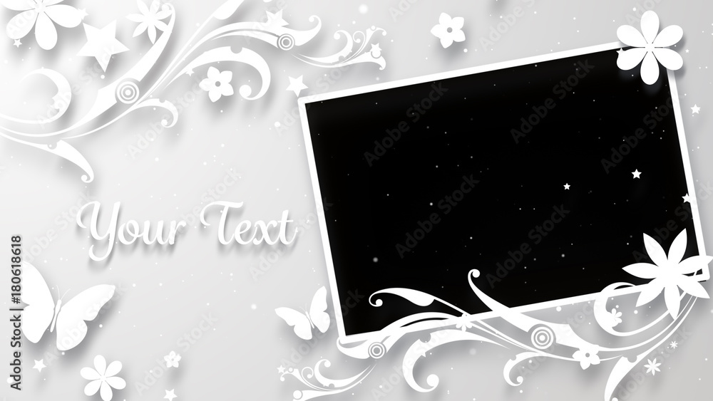 Butterflies & Filigree Photo Overlay Stock Template | Adobe Stock