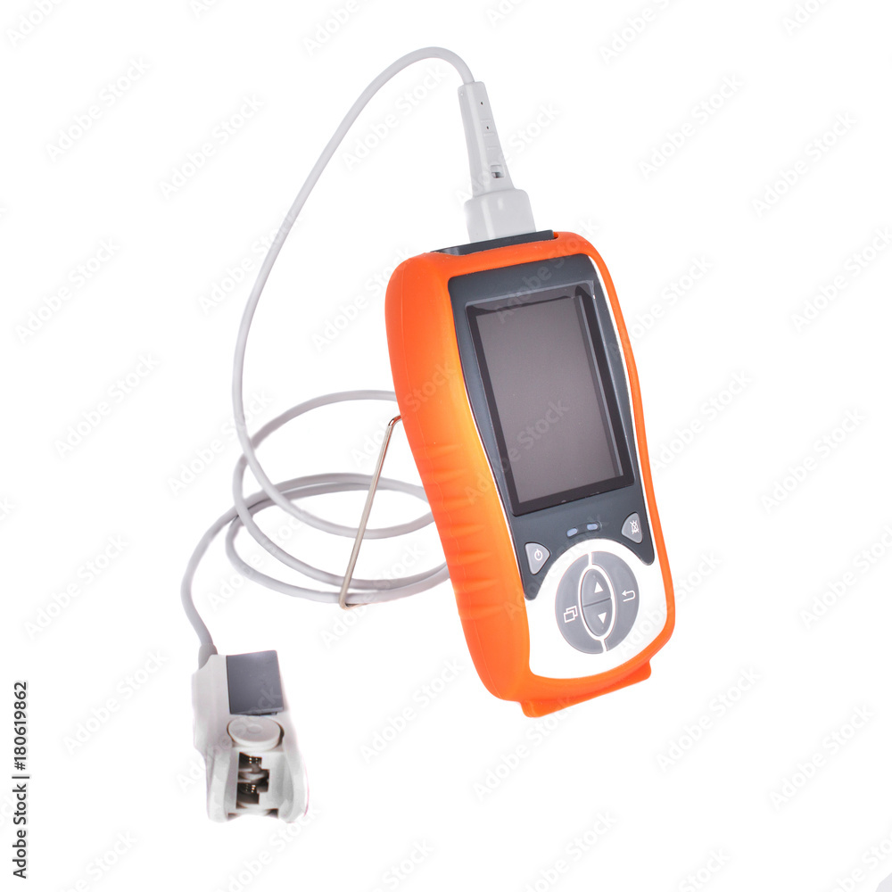 Poster Pocket pulse oximeter is used to determine the degree of oxygen ...