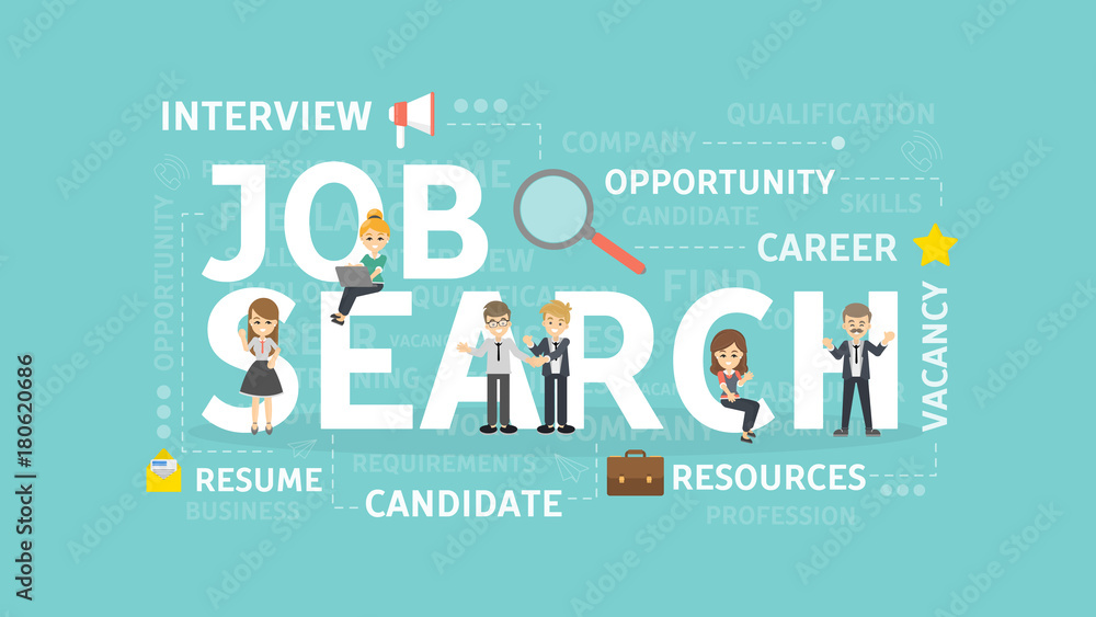 Vetor do Stock: Job search concept. | Adobe Stock