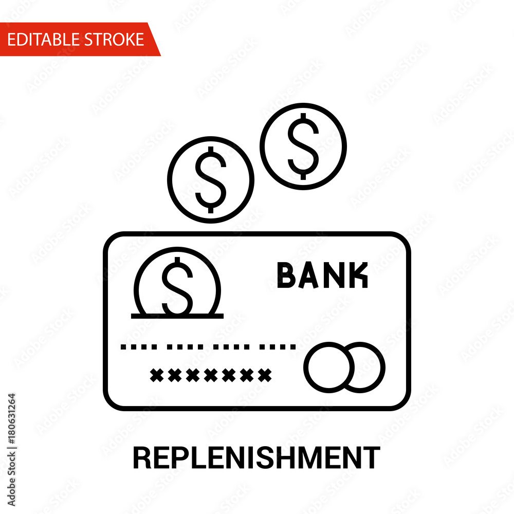 Replenishment Icon. Thin Line Vector Illustration - Adjust stroke ...