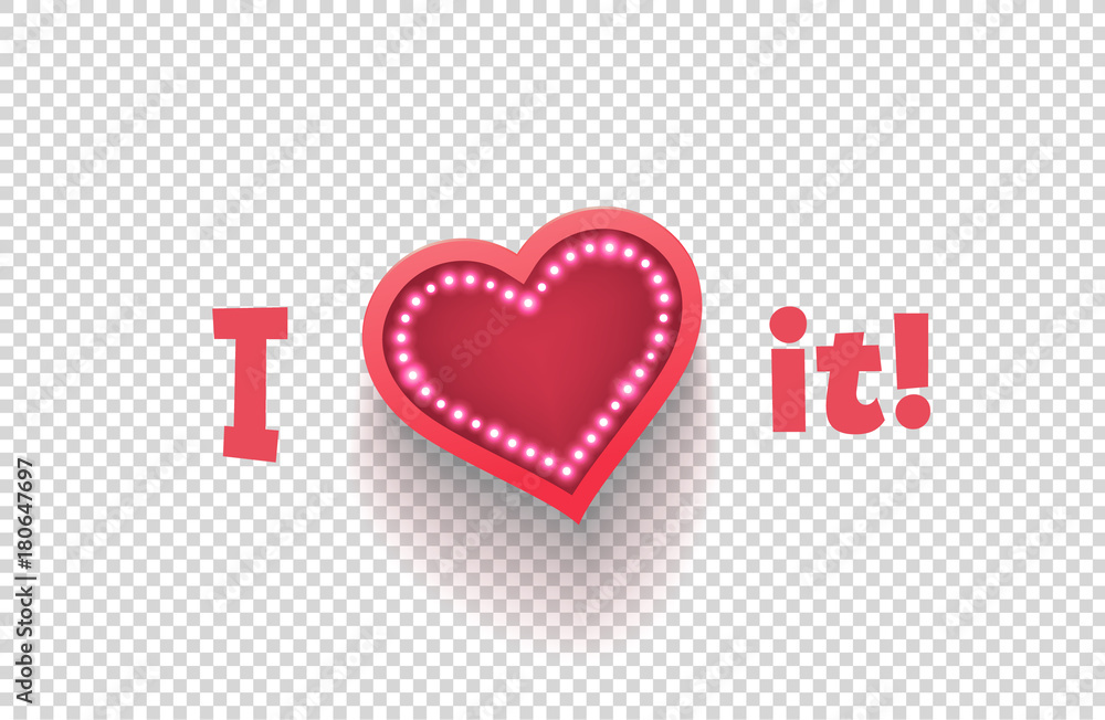 Heart icon on transparent background. I like it!. I love it! Stock ...