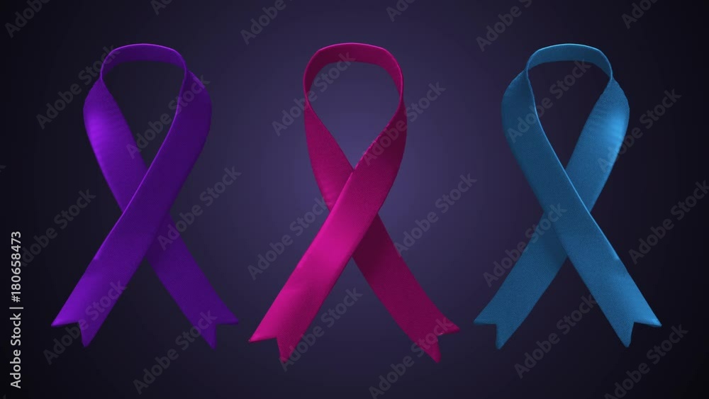 Three Animated Blue Pink and Purple Ribbons. three animated ribbons ...