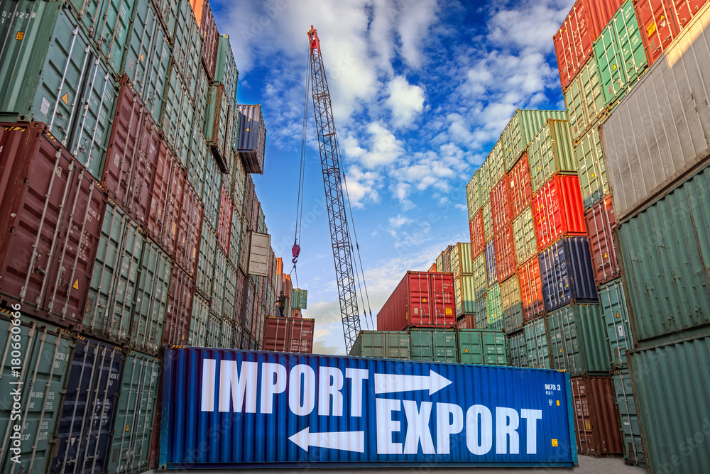 Industrial crane loading container to truck for Logistic Import Export ...