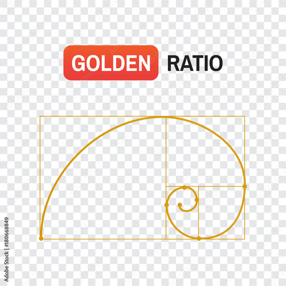 golden ratio spiral. Symbol of the golden ratio tattoo Stock Vector ...