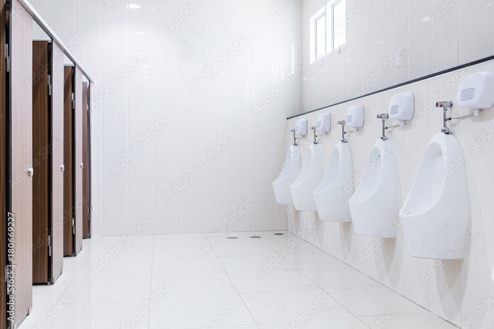 Contemporary interior of public toilet, part of the supermarket Stock ...