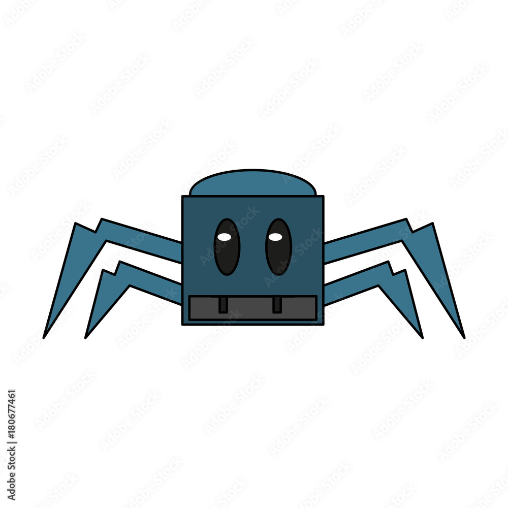 Robot spyder game character icon vector illustration graphic design ...