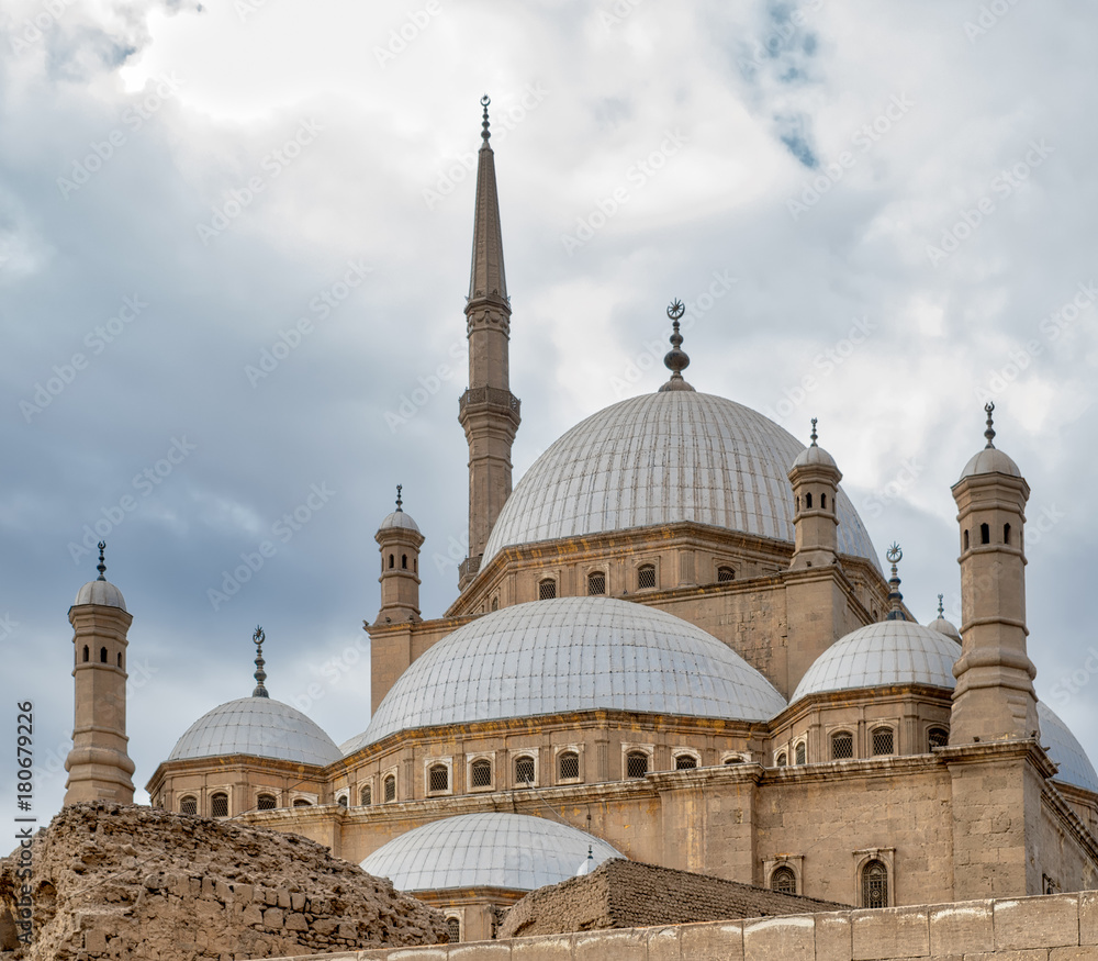 Domes of the great Mosque of Muhammad Ali Pasha (Alabaster Mosque ...