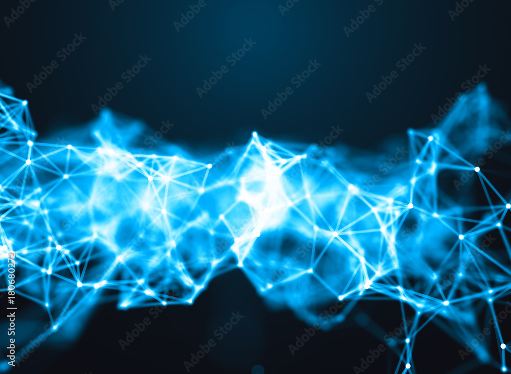 Abstract futuristic geometrical and science color neon background with ...