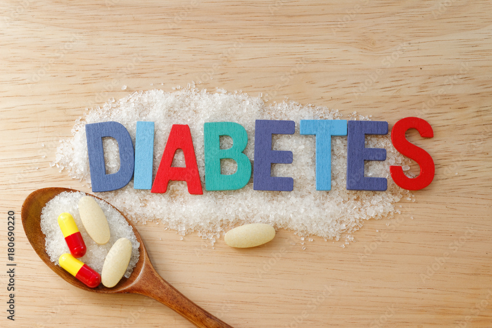 Diabetes concept. Colorful / colourful alphabet with word DIABETES with ...