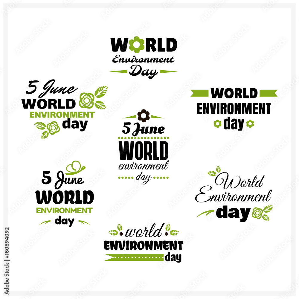World Environment Day Badges Set Stock Vector | Adobe Stock