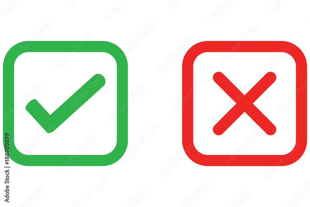 Check Mark, Wrong Mark Icon Stock Vector | Adobe Stock Check Mark, Wrong Mark Icon Stock Vector | Adobe Stock