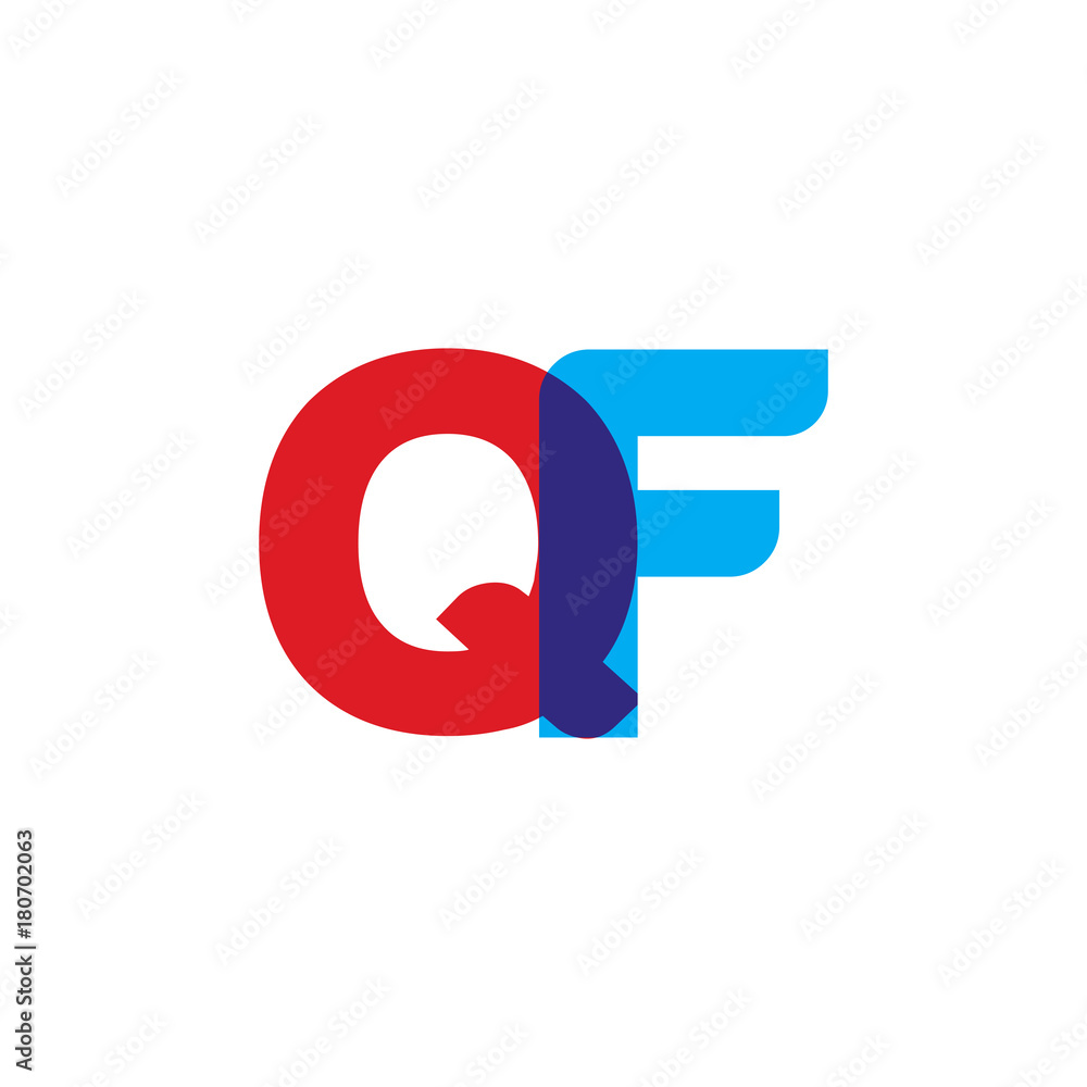 Initial letter QF, overlapping transparent uppercase logo, modern red ... Initial letter QF, overlapping transparent uppercase logo, modern red ...