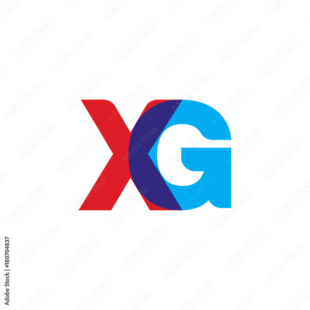 Initial letter XG, overlapping transparent uppercase logo, modern red ...