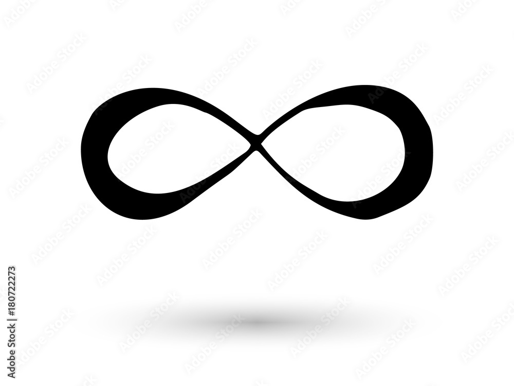 Infinity symbol hand drawn with ink brush Stock Vector | Adobe Stock