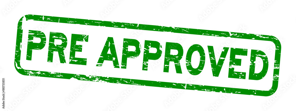 Grunge green pre approved wording square rubber seal stamp on white background Stock Vector ...