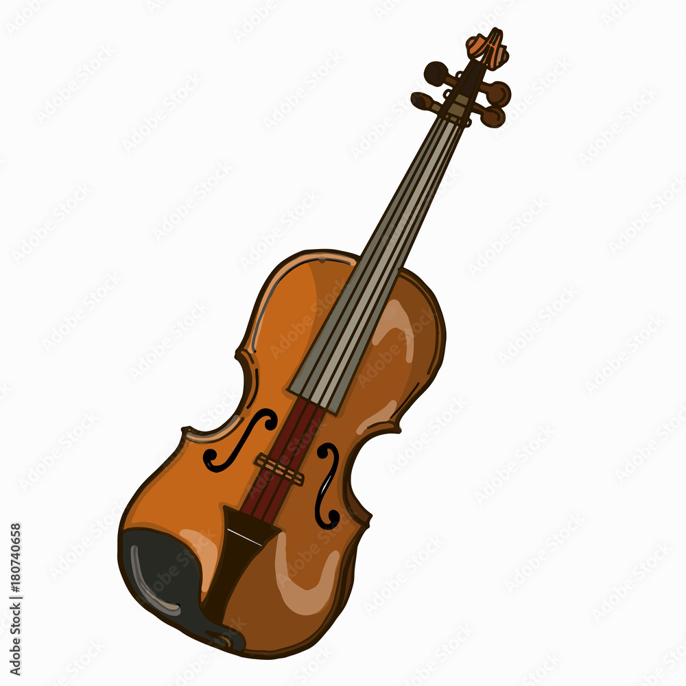 Realistic Violin Drawing