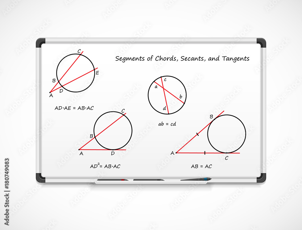 Vecteur Stock Geometry: Segments of Chords, Secants, and Tangents ...