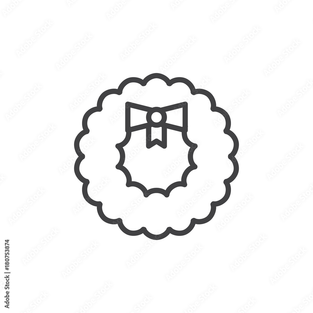 Christmas Wreath Outline