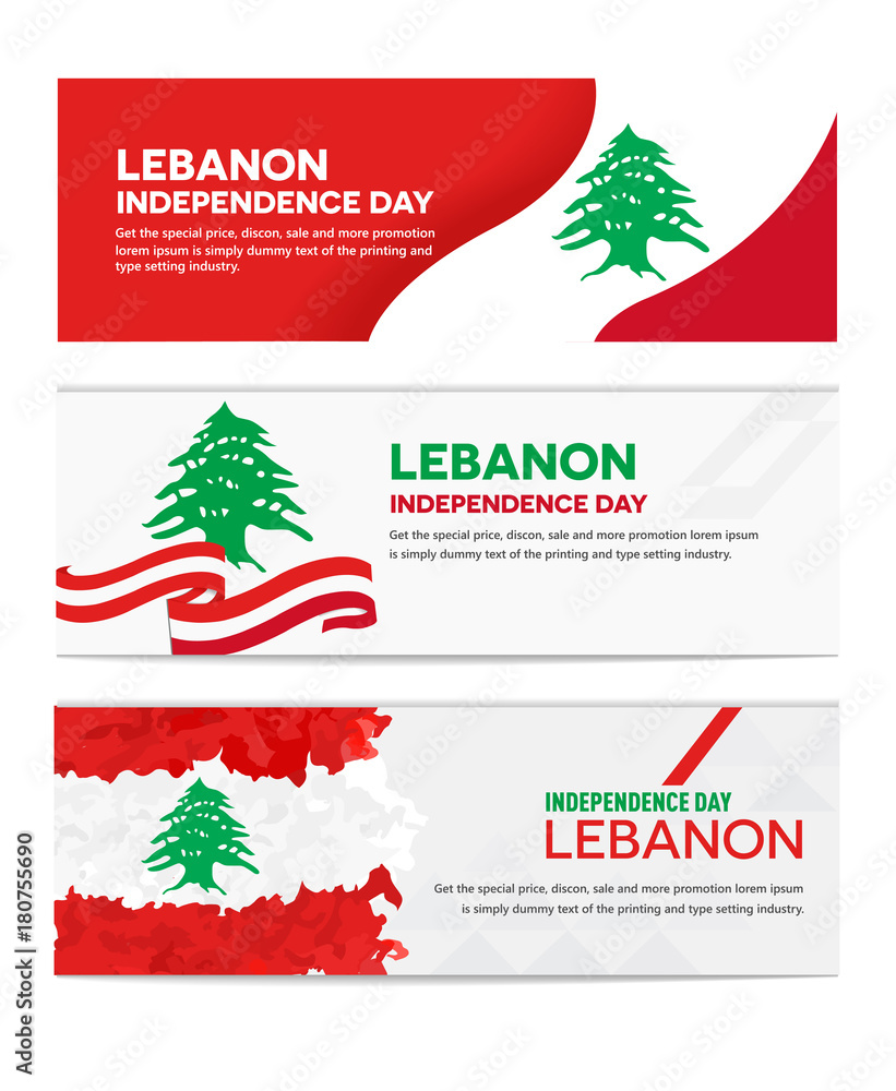 Lebanon independence day abstract background design coupon banner and ...