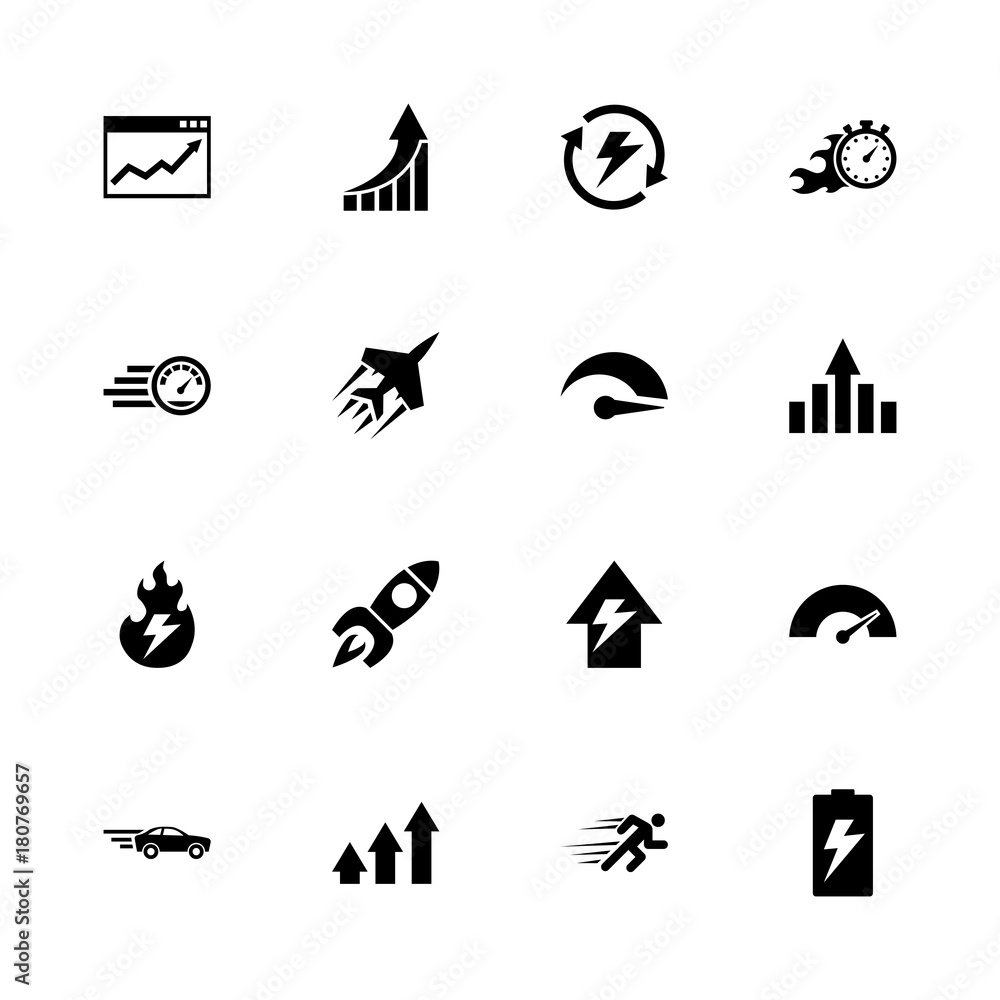 Performance icons - Expand to any size - Change to any colour. Flat ...