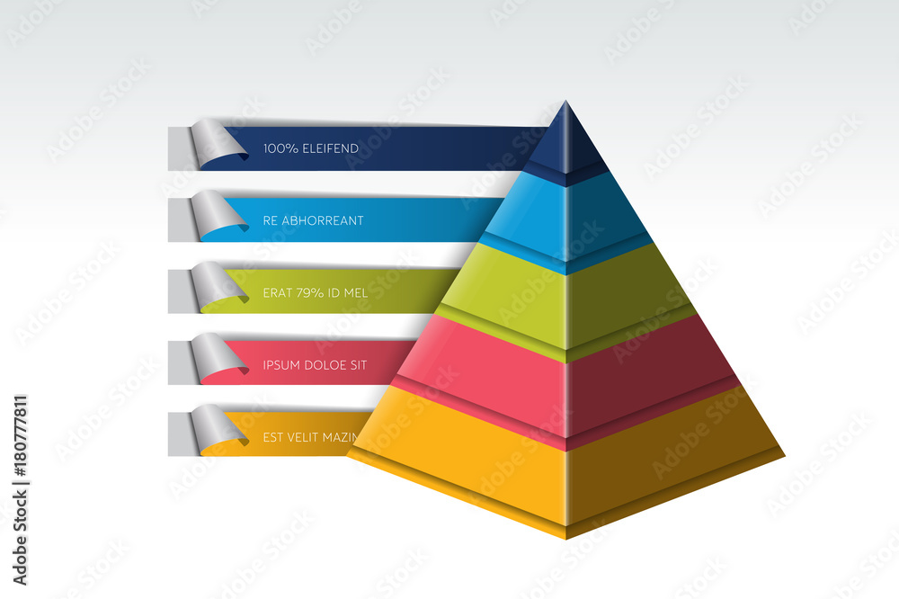 Pyramid infographic, triangle chart, scheme, diagram, template. Stock ...