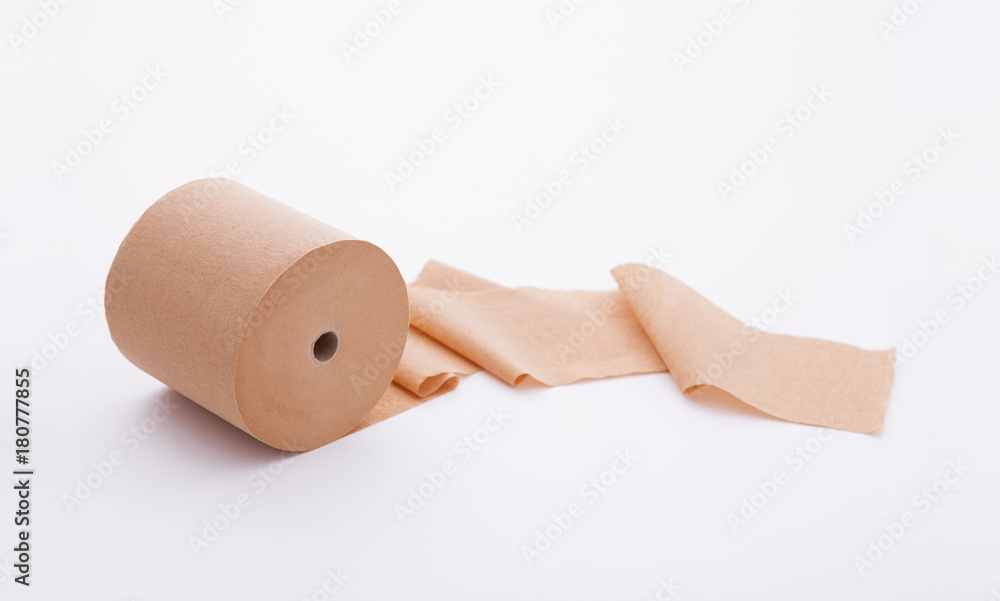 Paper roll mock up isolated on white background. Blank white packaging ...