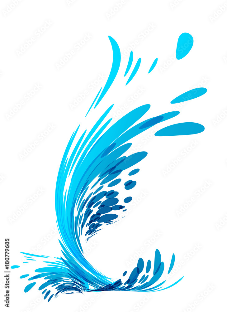 Splash water on white Stock Vector | Adobe Stock