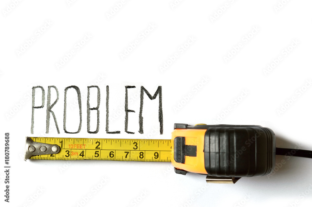 Measuring tape used to measure the size of the problem Stock Photo ...