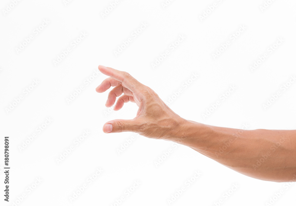 Man hand isolated on white background Stock Photo | Adobe Stock