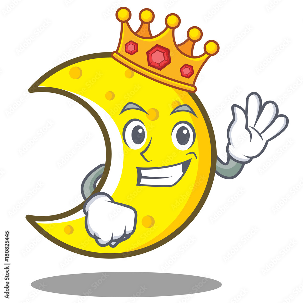 King crescent moon character cartoon Stock Vector | Adobe Stock