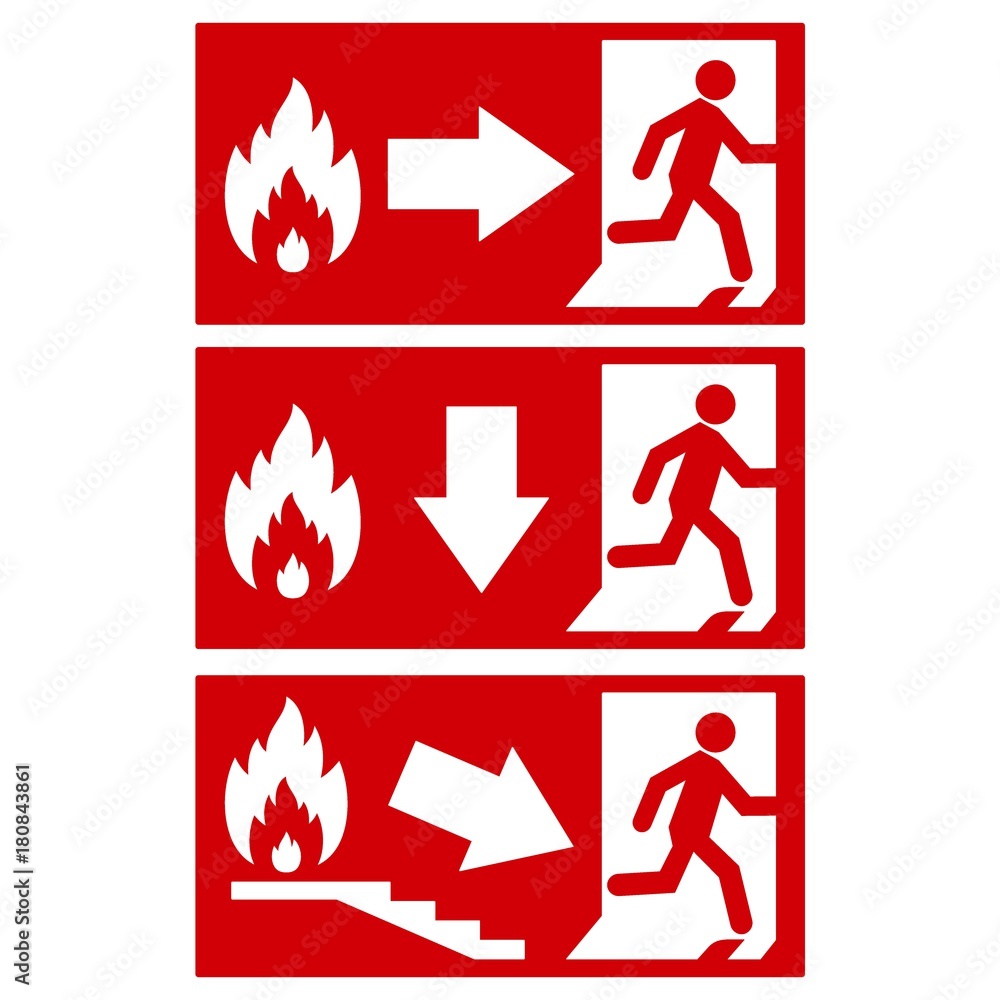 Emergency Exit Sign On Door