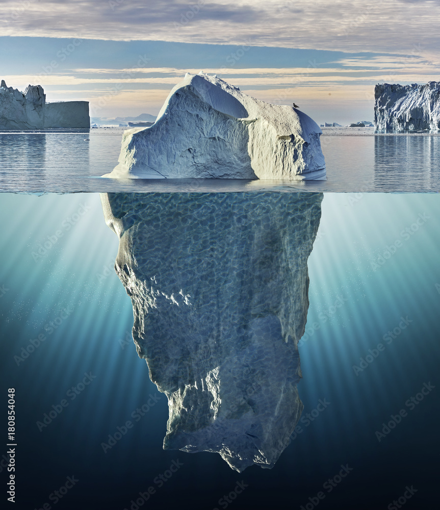 Iceberg Underwater And Above Water
