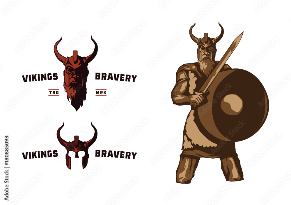 Brave Viking Warrior Stock Vector | Adobe Stock