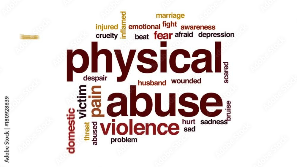 Physical abuse animated word cloud, text design animation. vídeo do ...