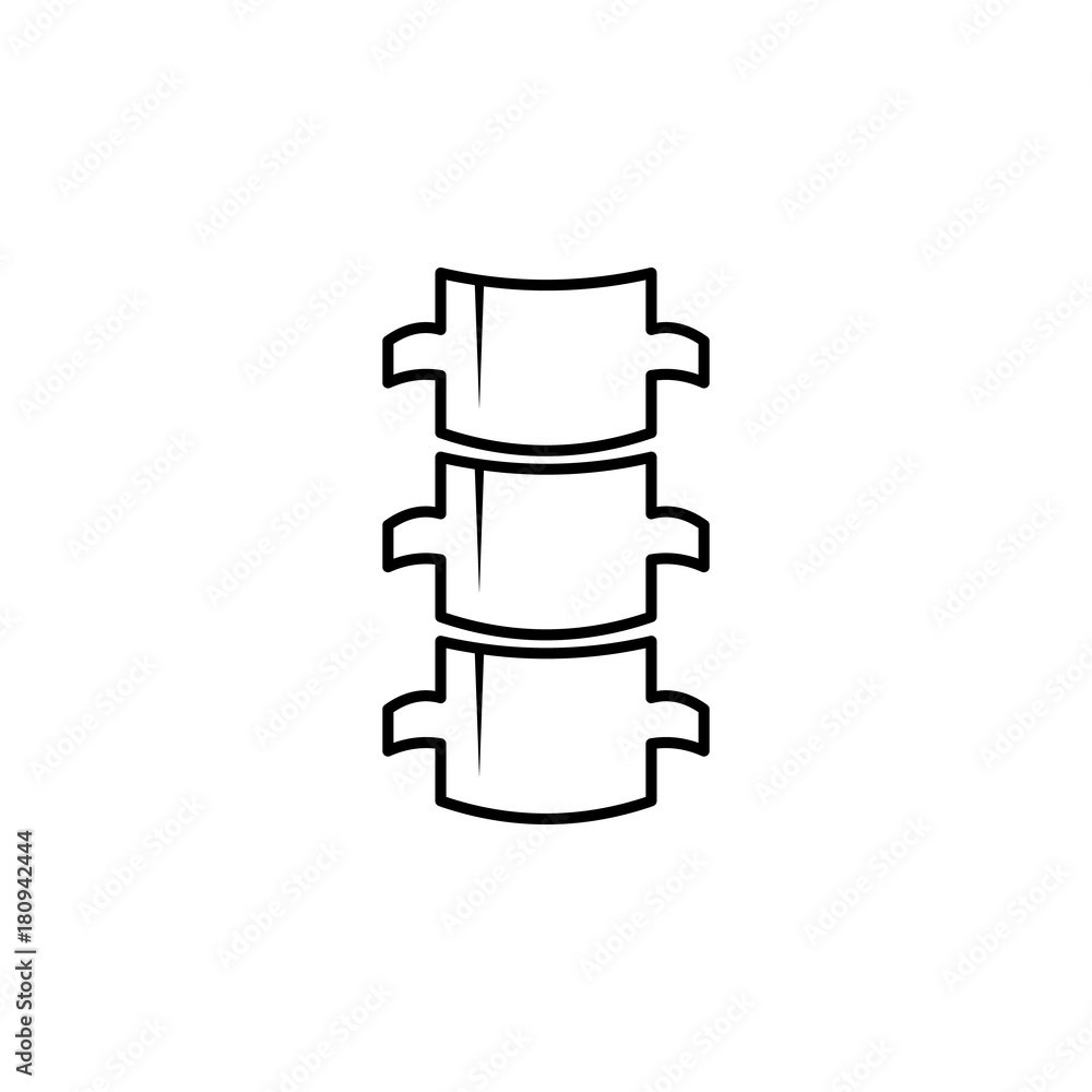 Spine flat icon. Single high quality outline symbol of human body for ...