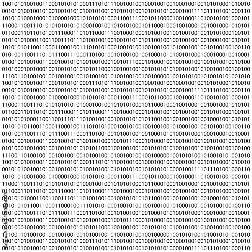binary code zero one matrix white background. banner, pattern ...