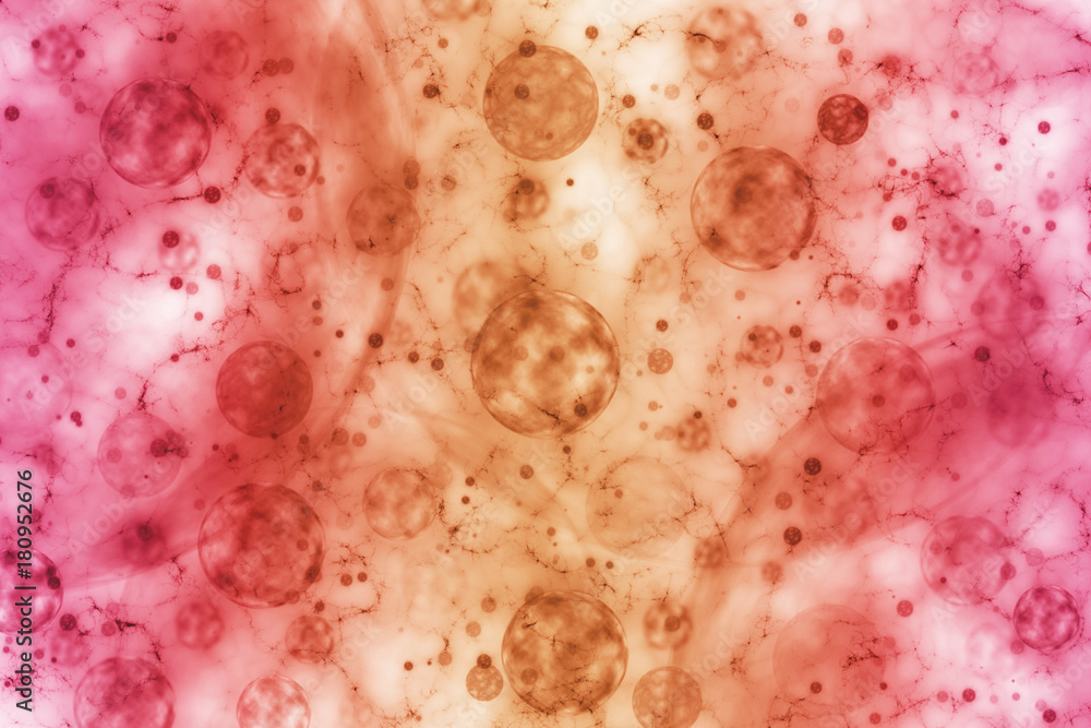 Computer graphic design abstract background of microorganism cells ...