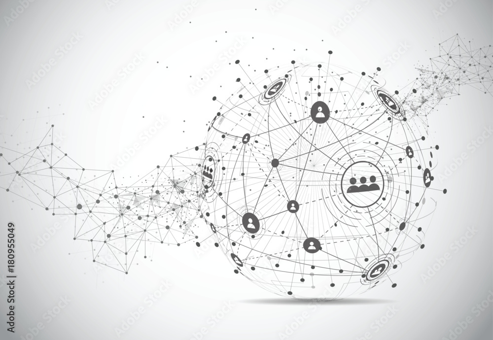 Global network connection. World map point and line composition concept ...