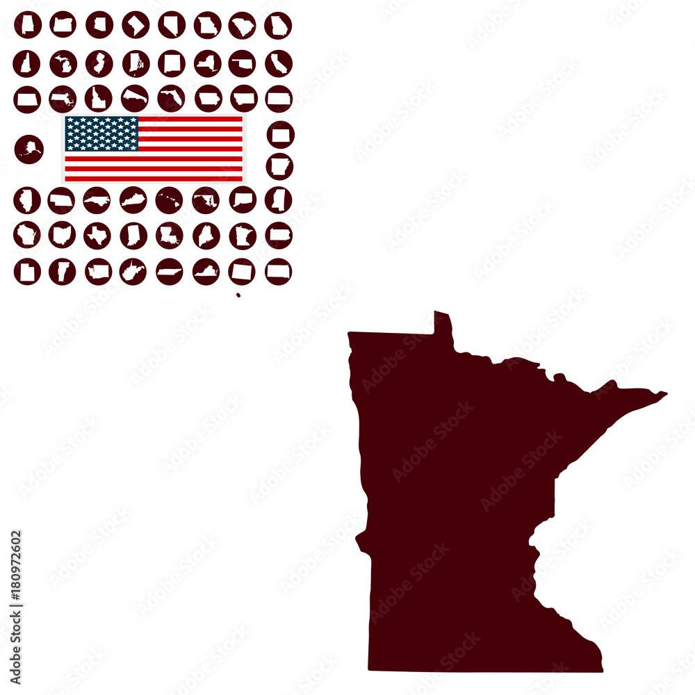 Map of the U.S. state of Minnesota on a white background Stock Vector ...