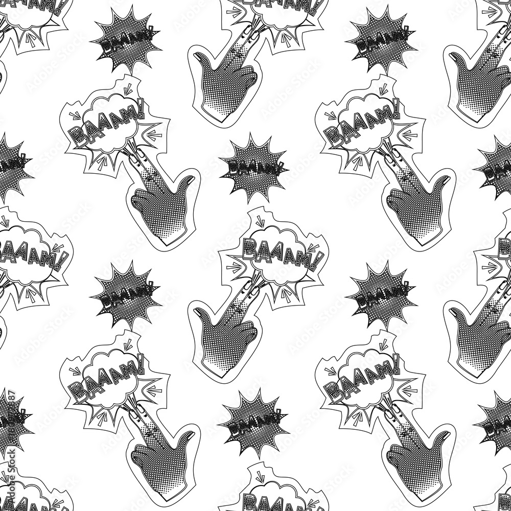 Vecteur Stock Abstract seamless pin up pattern for girls, boys, clothes. Creative vector pin up ...