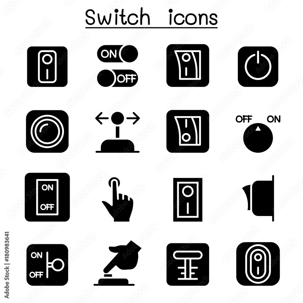 Switch icon set Stock Vector | Adobe Stock